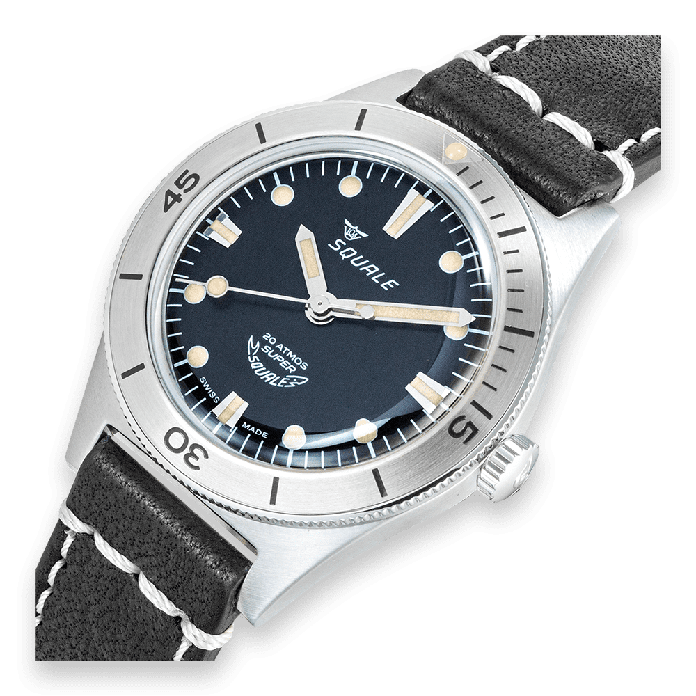 Super-Squale Sunray Black Leather